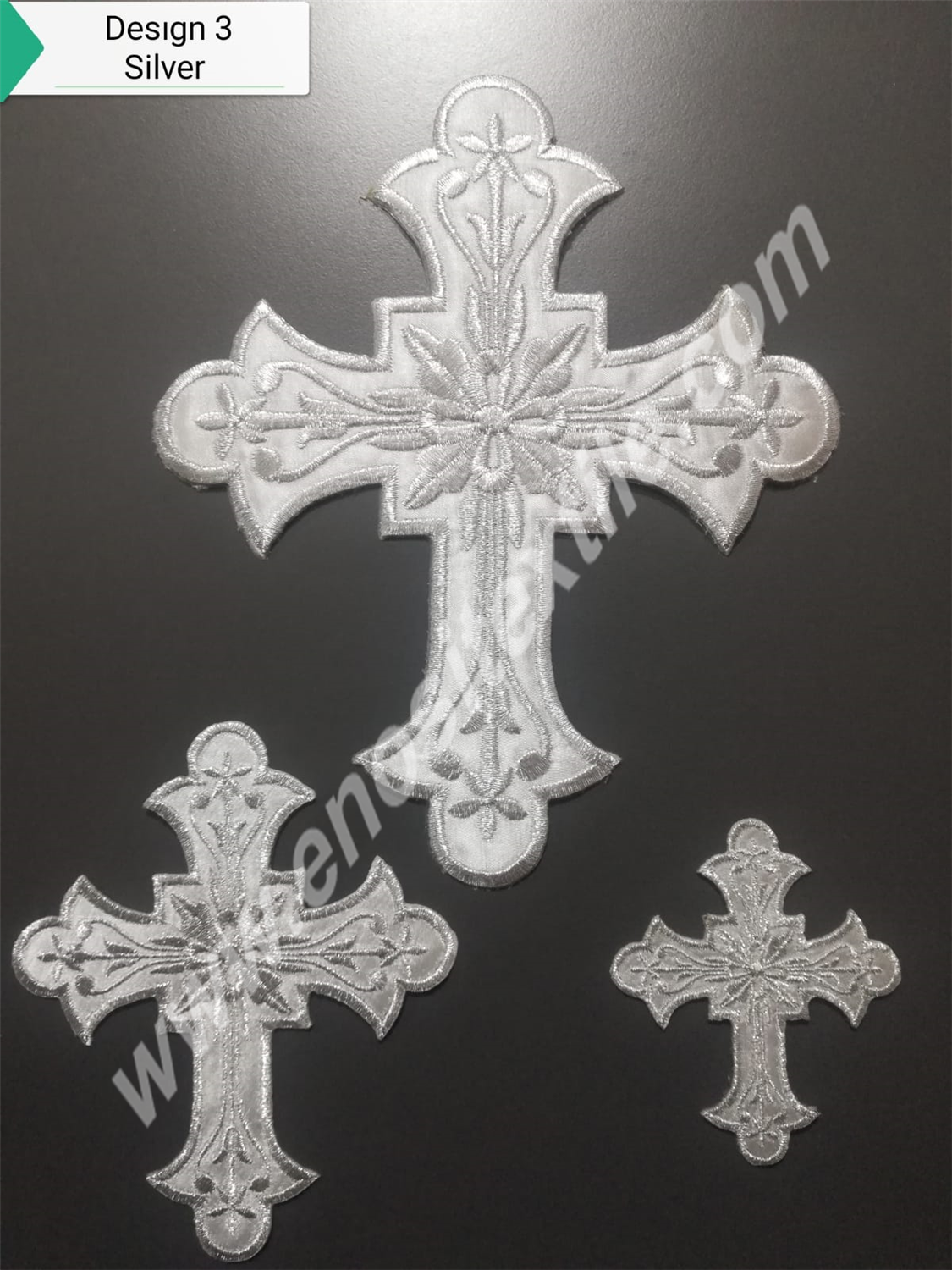 CROSS 3 White-Silver Cross Set | Enosi Textile | Церковный текстиль ...
